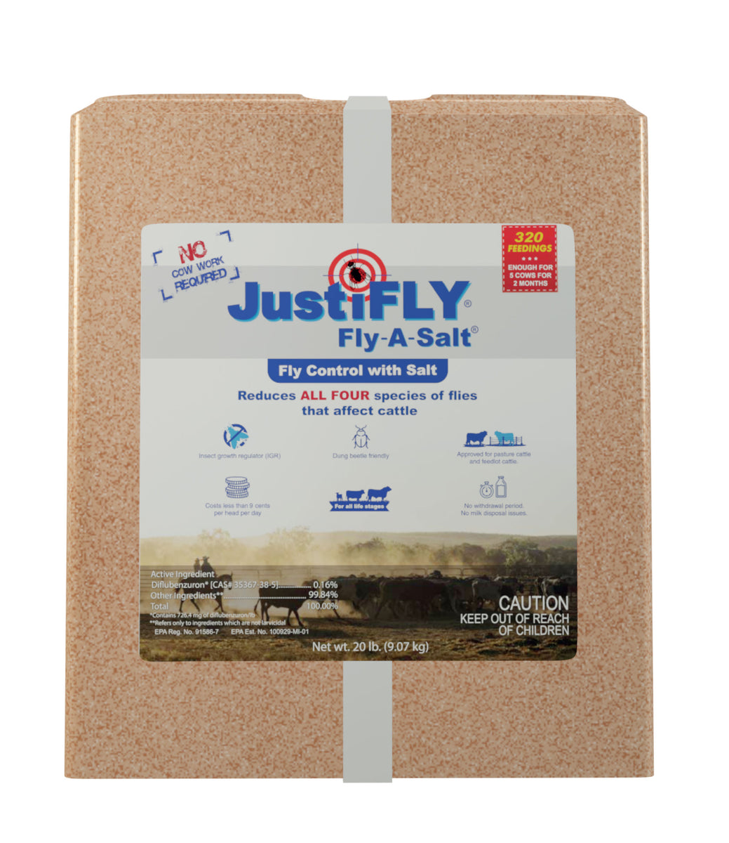 JustiFLY® Fly-A-Salt® 20 lb Block – Champion Animal Health
