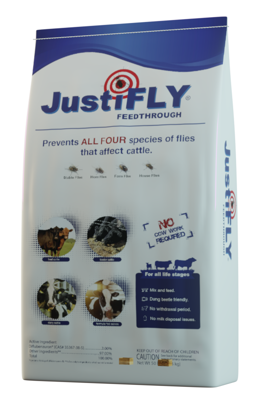 JustiFLY® Feedthrough 3% 50 lbs. bag – Champion Animal Health